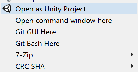 Open Unity 5 project with right-click on folder - Unity Shark
