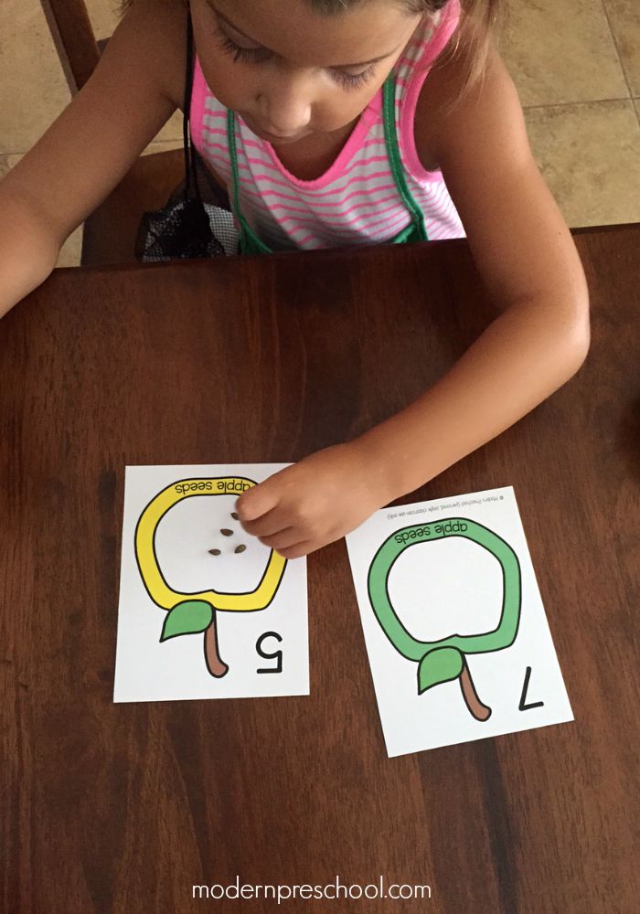 Apple Seed Counting Cards