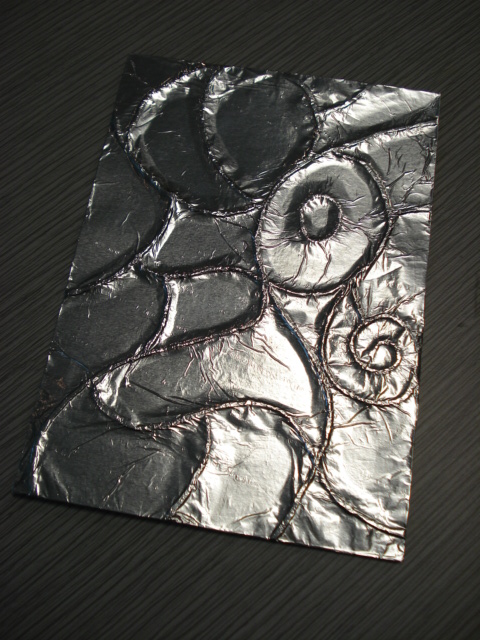 a faithful attempt: Foil Embossing: tin foil and Sharpies