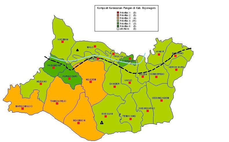 peta arc: wilayah kabupaten Bojonegoro