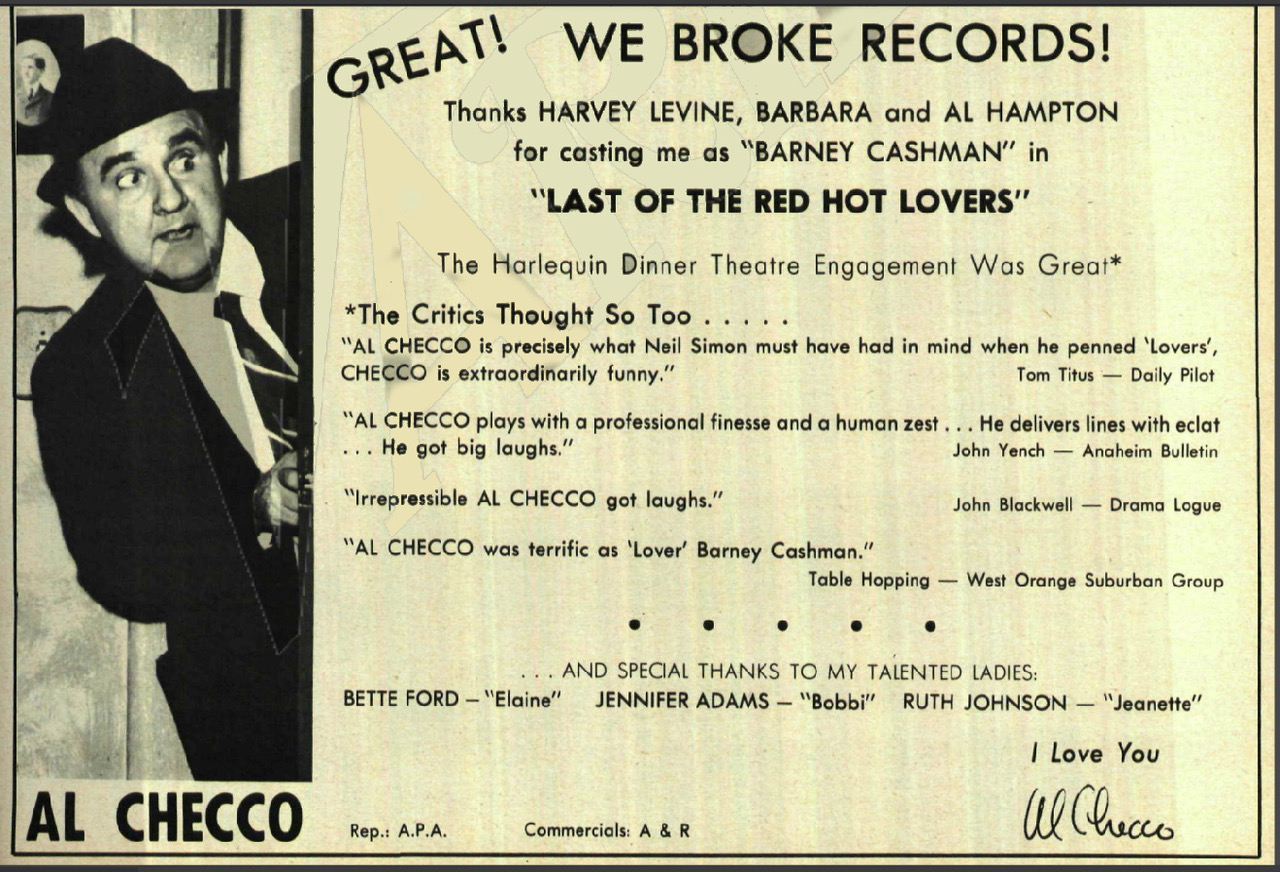 D R E W • F R I E D M A N: MORE of the LAST of the RED HOT LOVERS...