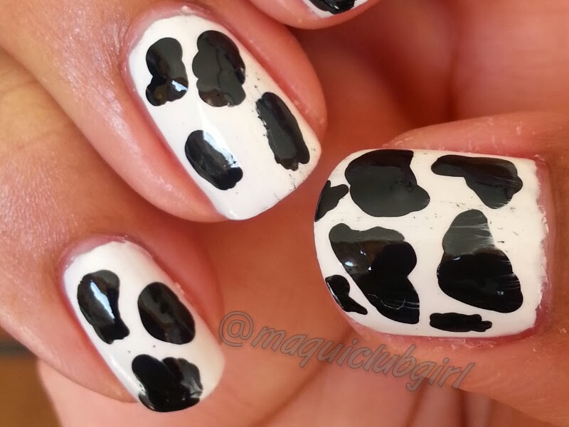 MAQUICLUB GIRL: MANICURA CON ESTAMPADO DE VACA (COW NAILS)
