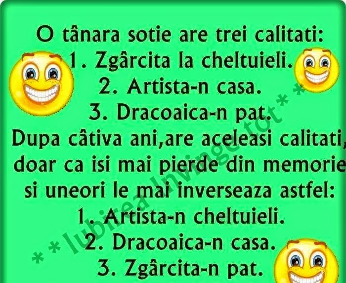 Ce calitati trebuie sa aiba o sotie - Bancuri bune | BANCURI 2015