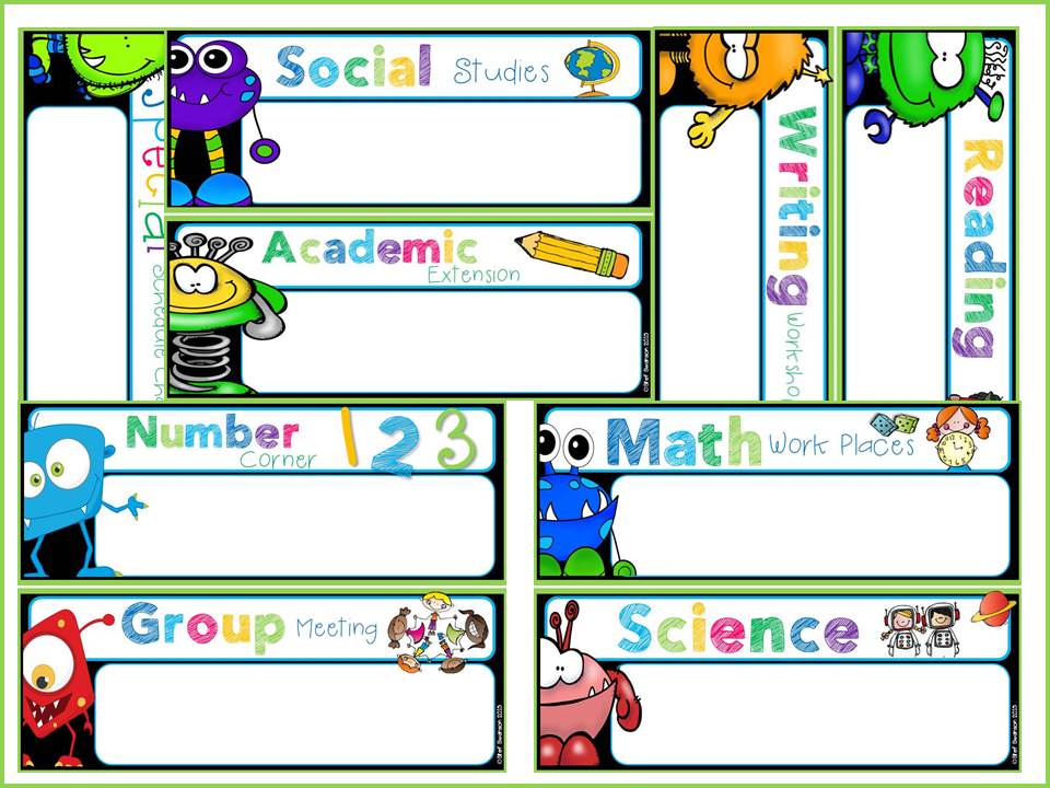 Dream Big Kinders: Monster Classroom Decor - Daily Schedule Cards