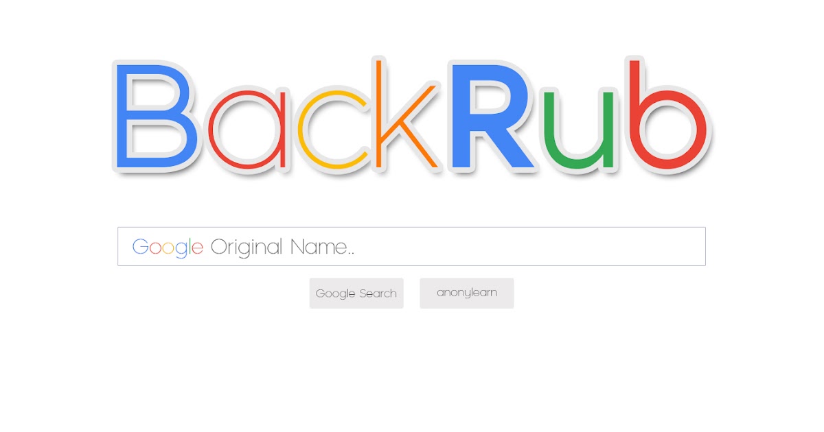 BackRub - Nama awal Google ~ anony learn