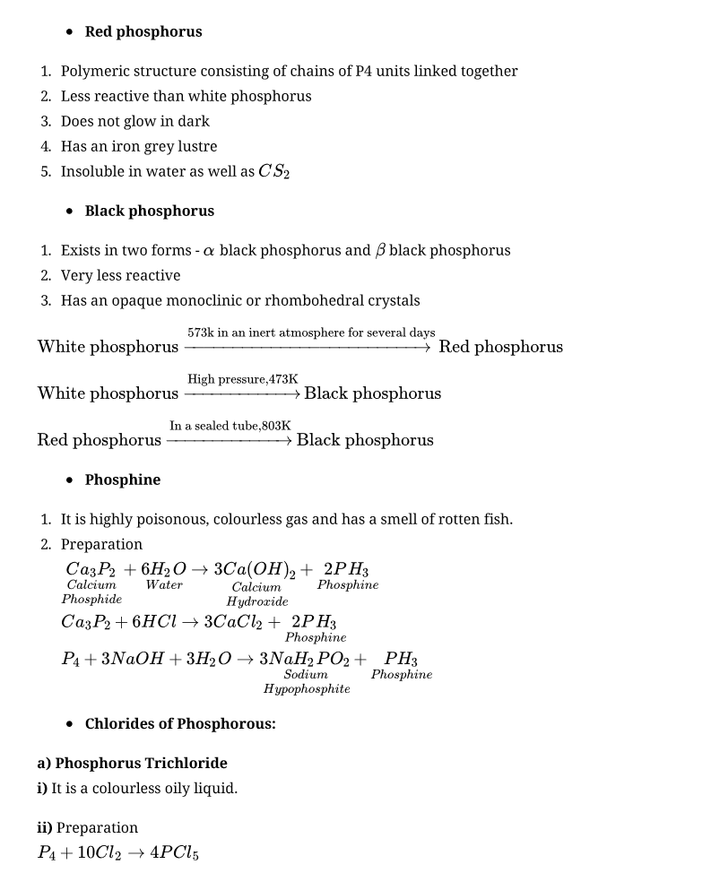 CBSE Class 12 Chemistry Notes : The P-Block Elements - Experhap