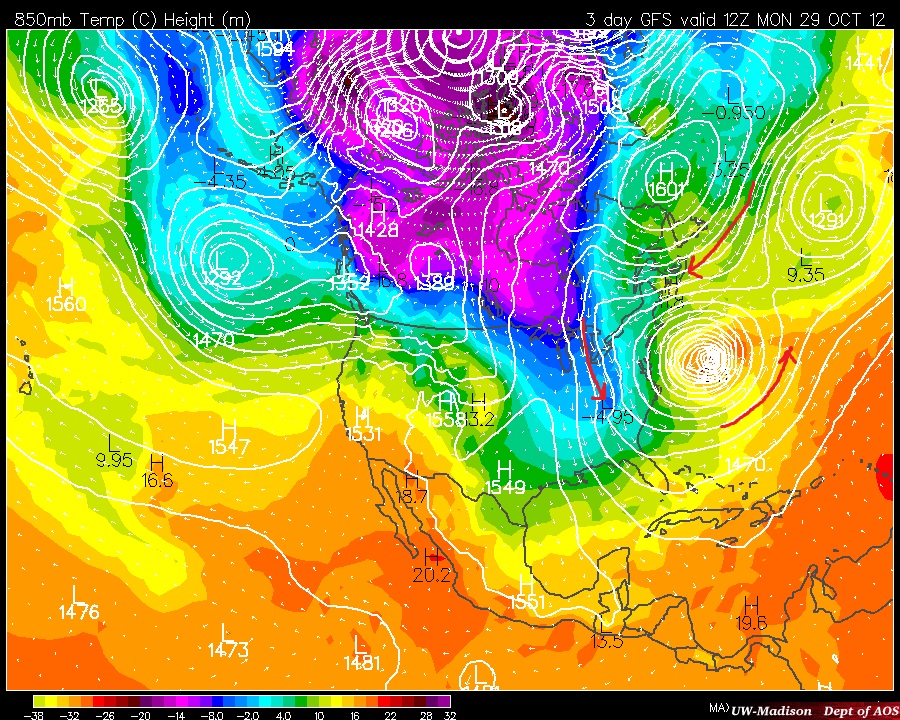 Geology in Motion: Hurricane Sandy and baroclinic instabilities