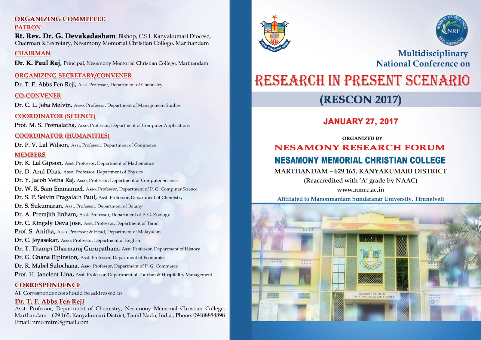 RESEARCH CENTRE OF CHEMISTRY: MULTIDISCIPLINARY NATIONAL CONFERENCE ON ...