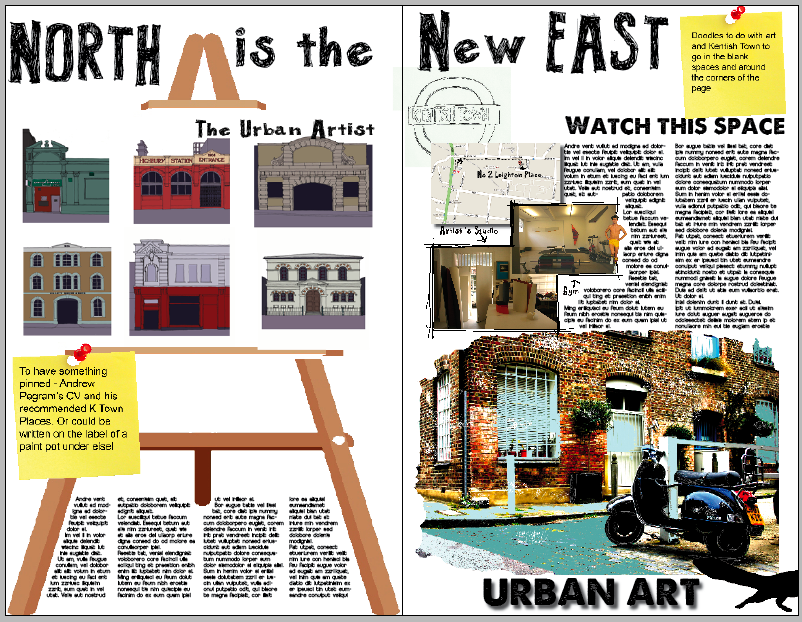 London College of Fashion Meets Kentish Town: Mock Layouts