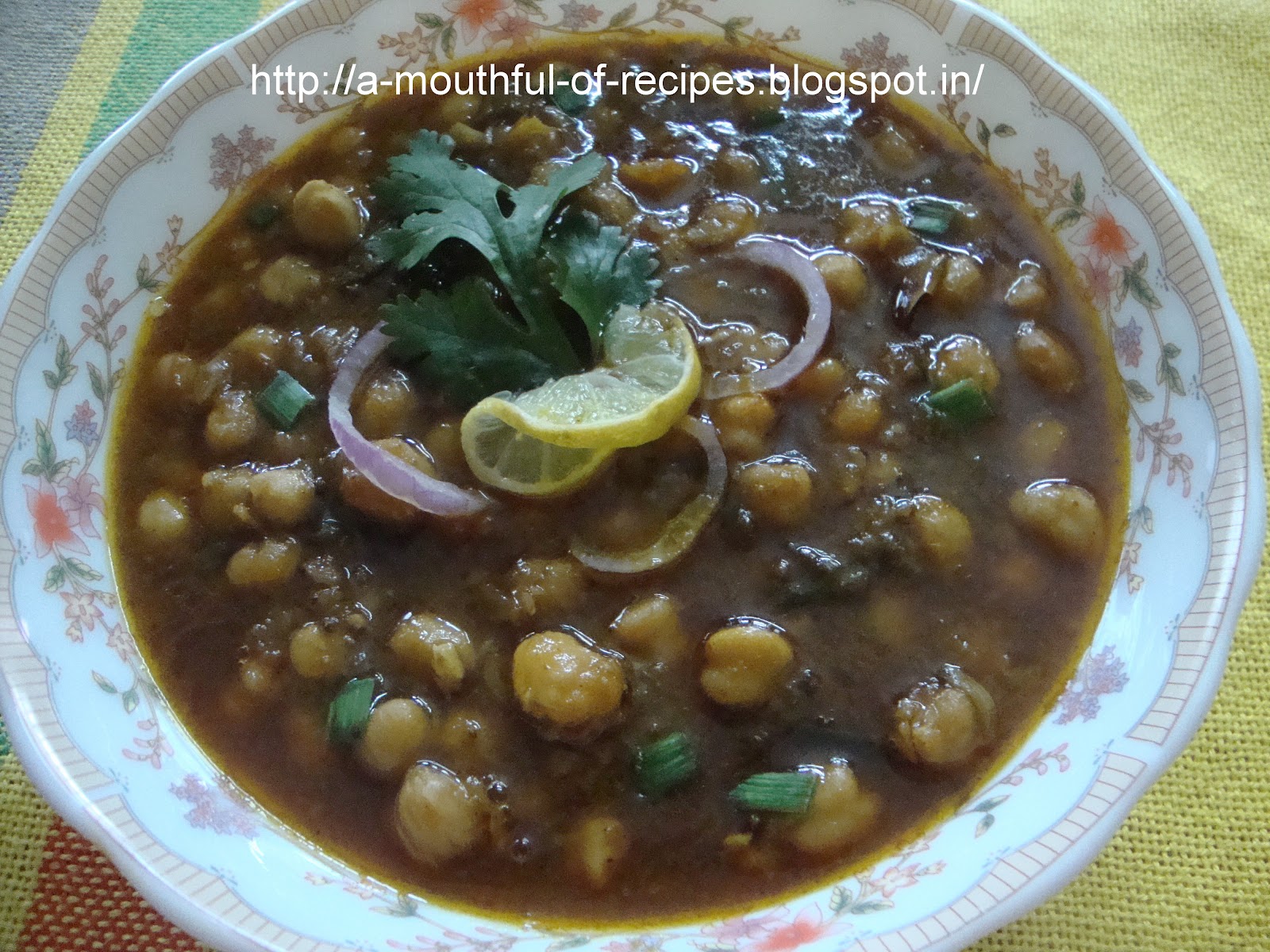 A Mouthful Of Recipes: Masala chole: Holi Special
