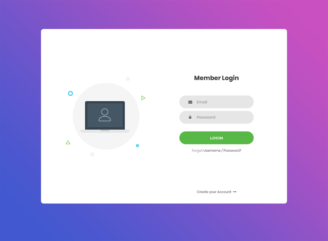 10 Desain Halaman Login Keren + Full Source Code - Part 1 - Blog Fakhri