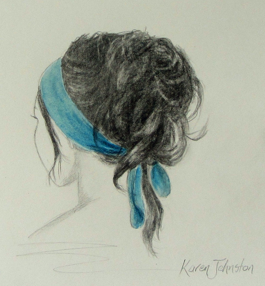 KAREN JOHNSTON SMALL PAINTINGS: Blue Headscarf
