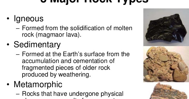 Biology and Geology: 3 Major Rock Types