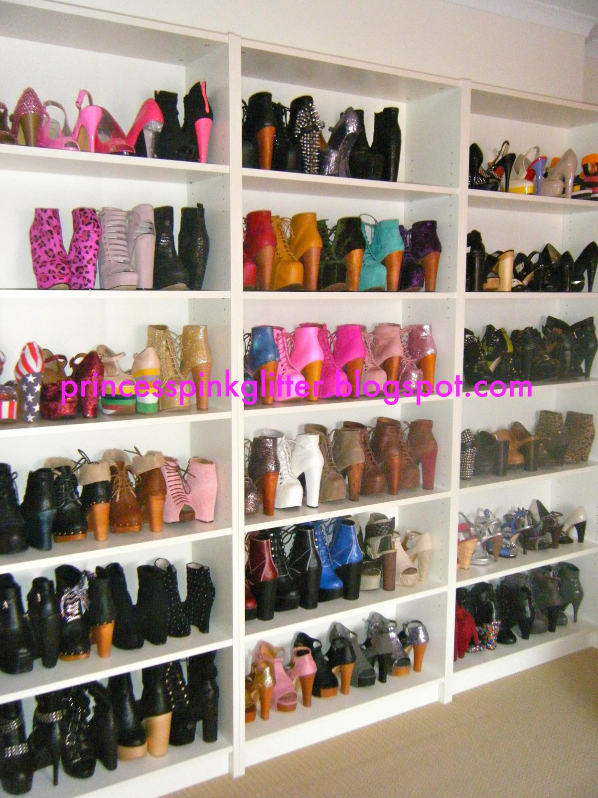 Pink Glitter: Shoe Wall