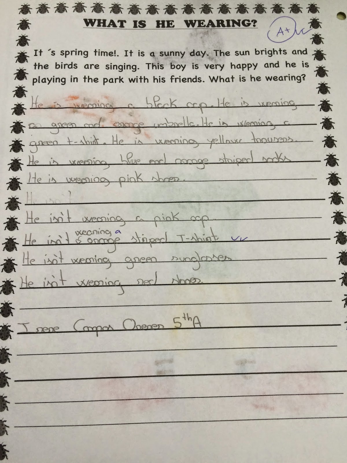 OUR ENGLISH CLASS: Cooperative work: Creative writing