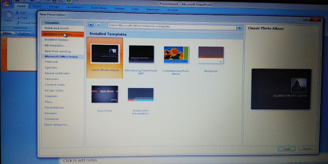Explain the procedure to view the Installed template | Digital Presentation