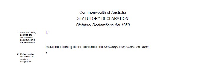 North Coast Voices: STATUTORY DECLARATIONS ACT 1959
