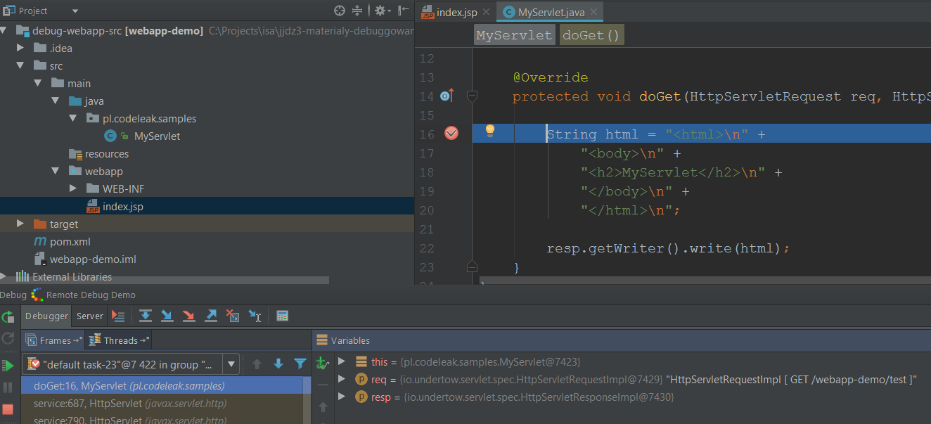 Remote debugging Wildfly application in IntelliJ