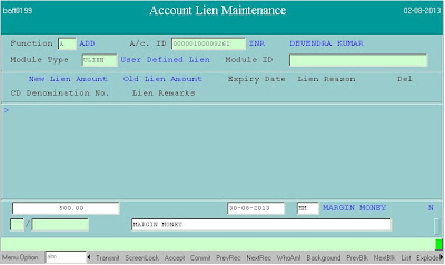Finacle Step-By-Step: Account Lien Maintenance (ALM)