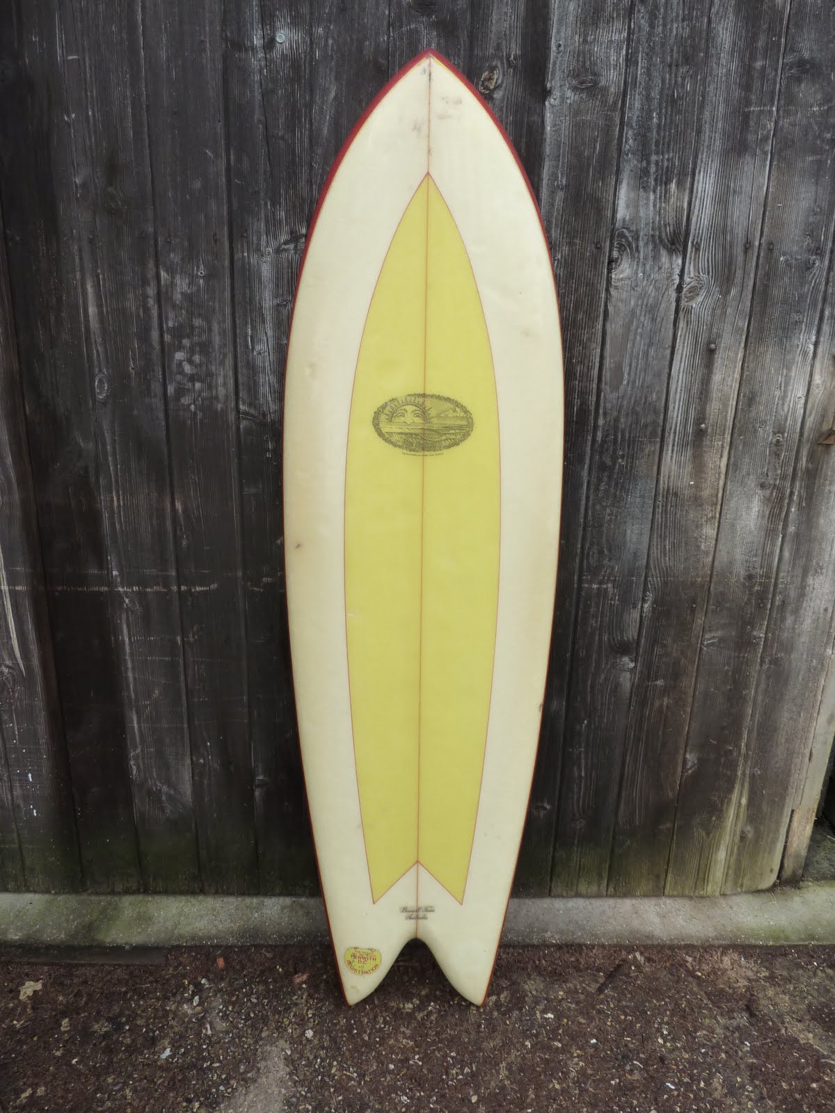vintage surfboard collector UK: Tris fish and diamond tail