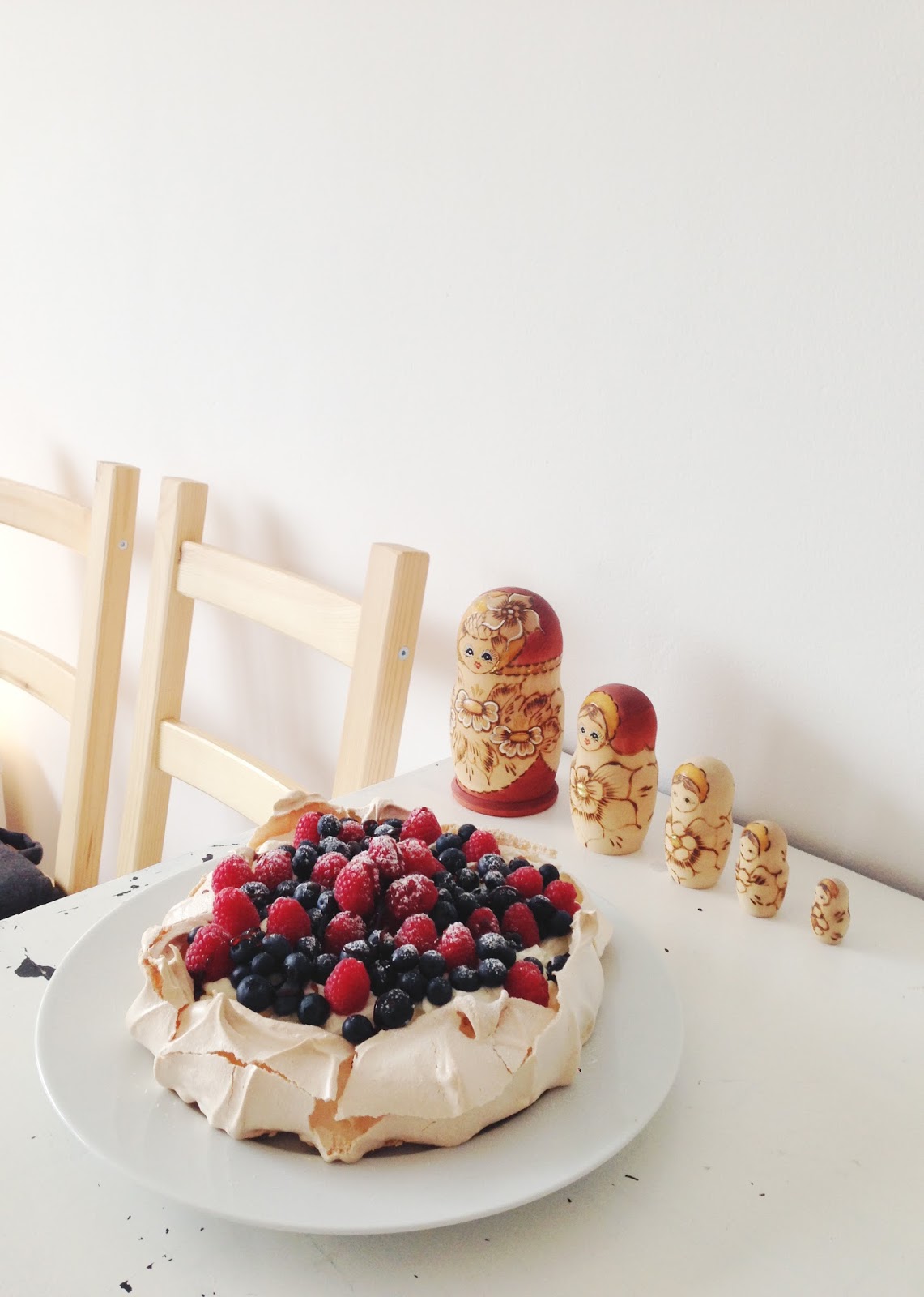 Between Kitchens: dancing in the clouds. { cream filled berry pavlova }