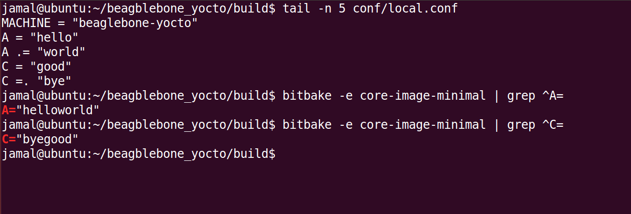 Appending and Prepending in Yocto - +=, =+ vs