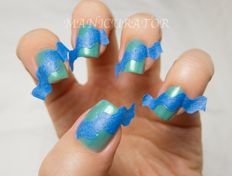 Waves Nail Art with tutorial