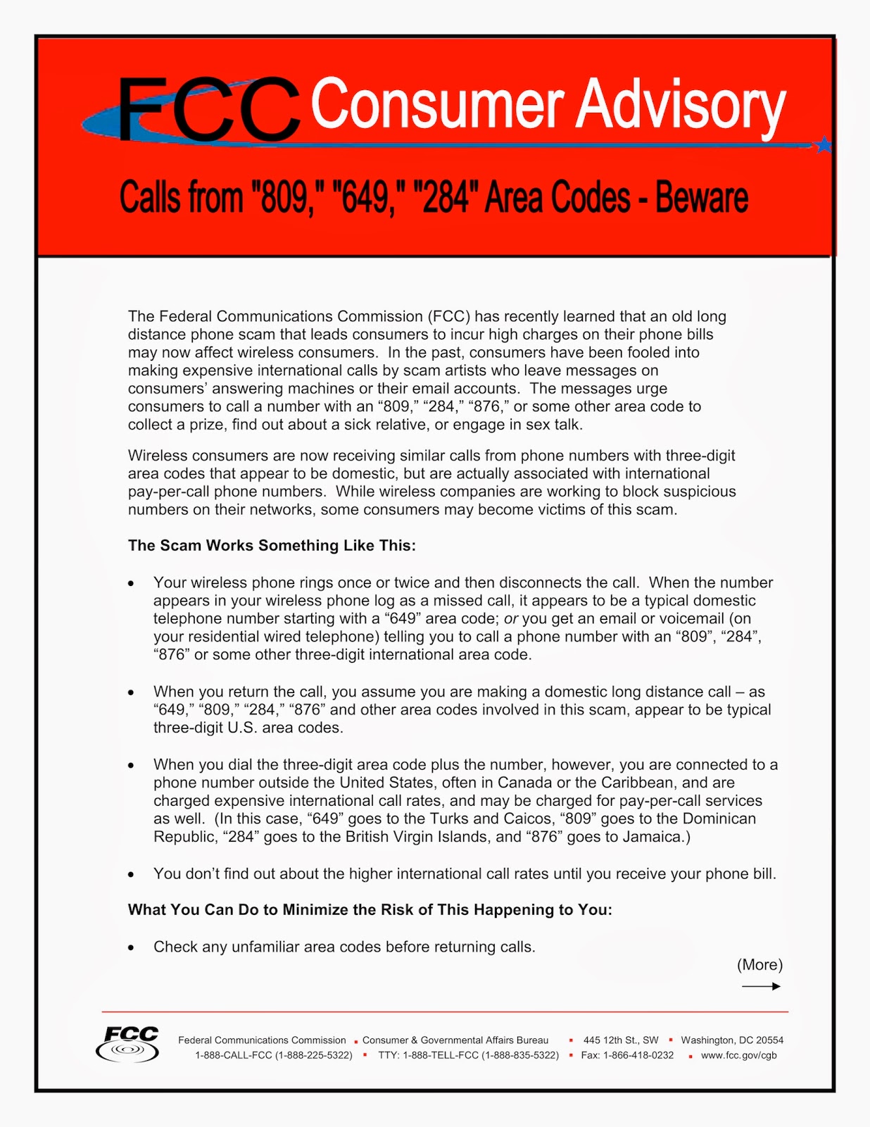 Safety and the Staffing Industry: FCC warns of Phone Scam!!!!