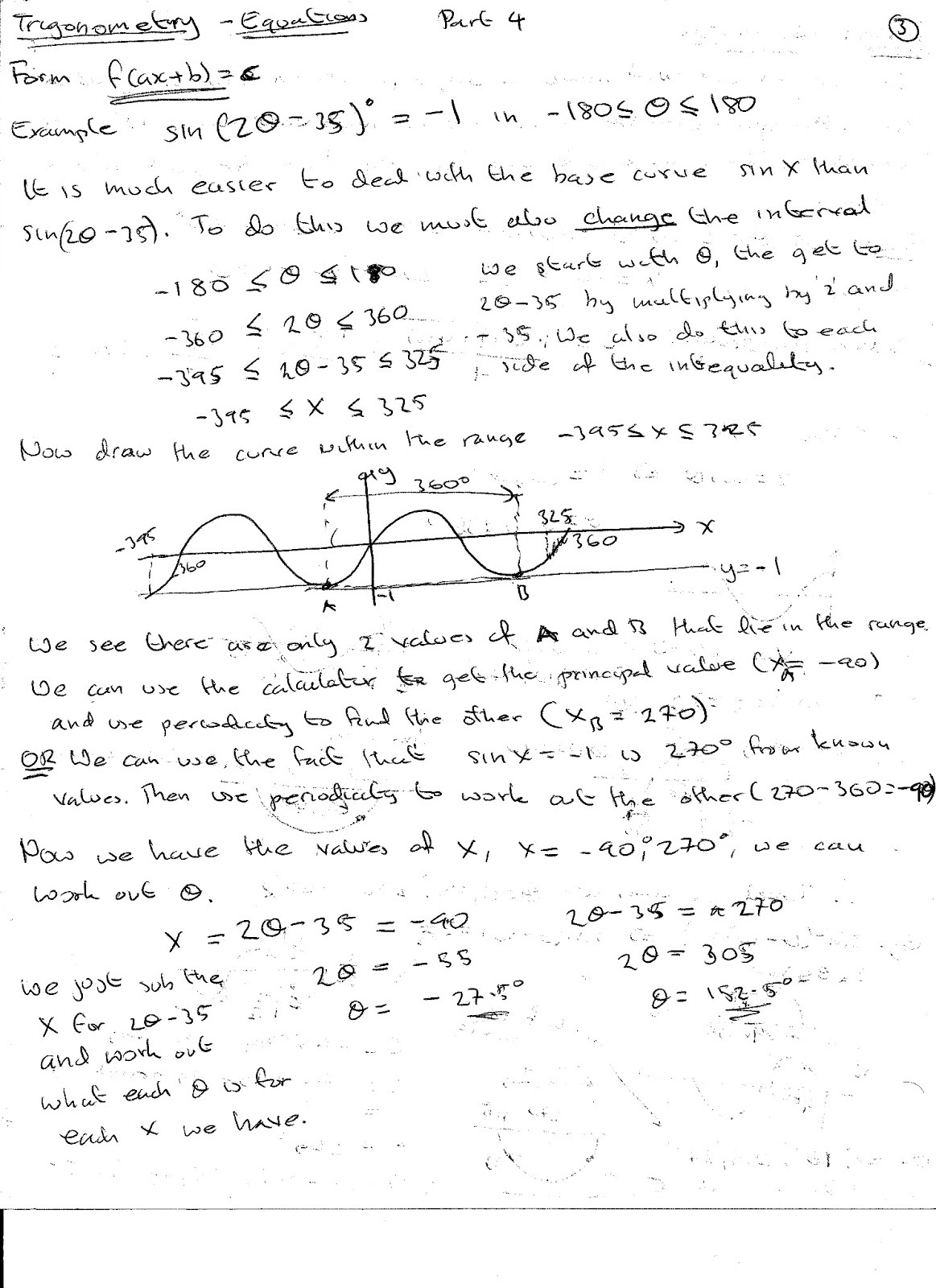 A Level Maths Notes: Trigonometry - Identities and Equations Part 3
