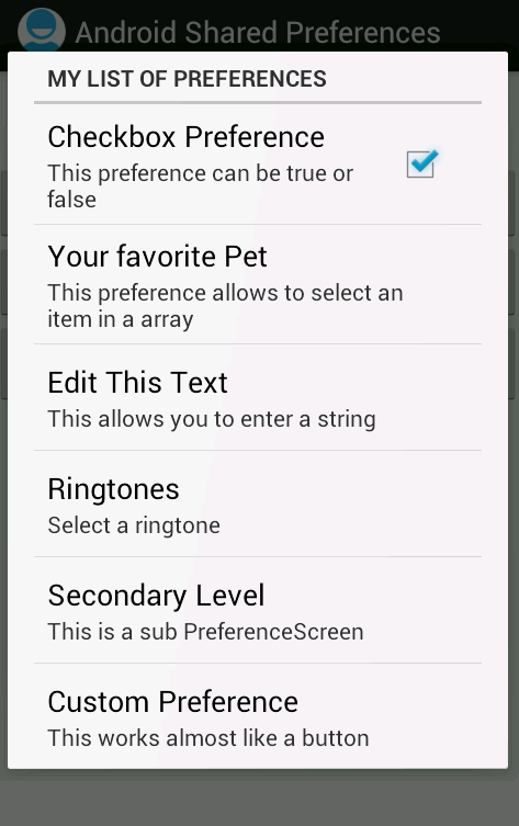 Programmers Sample Guide Android Shared Preferences Example Using