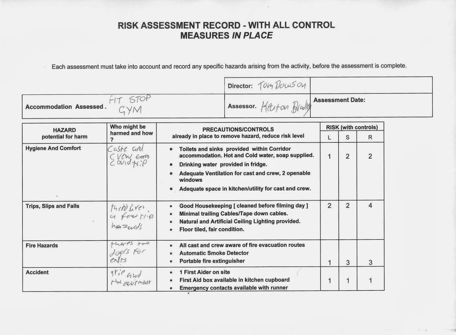 Lucozade advertising production : risk assessment