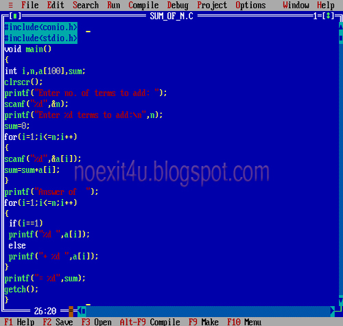 C Program To Add N Terms Of Number ~