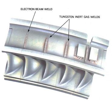 model aircraft: Manufacture - Electron beam welding (E.B.W.)