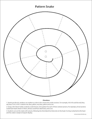 early play templates: snake printable