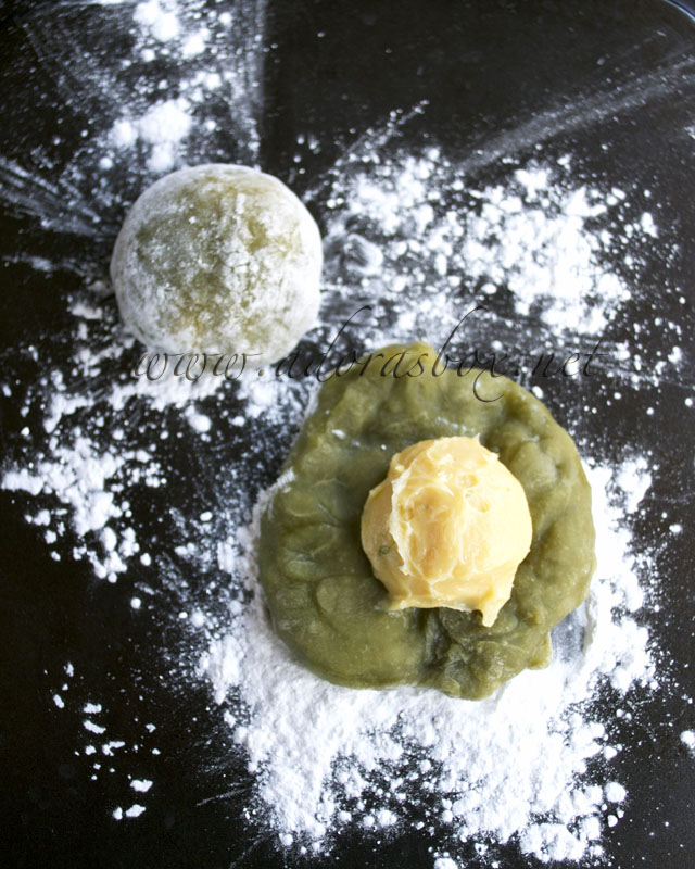Adora's Box: MATCHA AND LIME CUSTARD MOCHI
