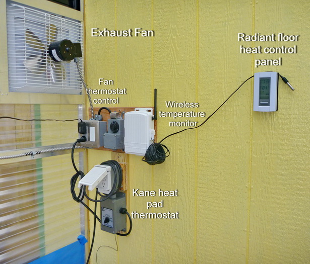 Top left, exhaust fan. Left to right, electrical outlet, integrated ...