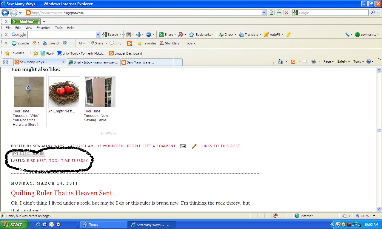 Sew Many Ways...: Blog Buddy...Adding Labels to Posts and Side Bar