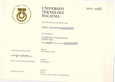 Healthy Nurul Beauty: My degree certificate in Computer Engineering ...