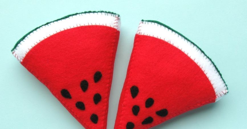 Bugs and Fishes by Lupin: Sew Some Felt Fruit! Watermelon Slice Tutorial