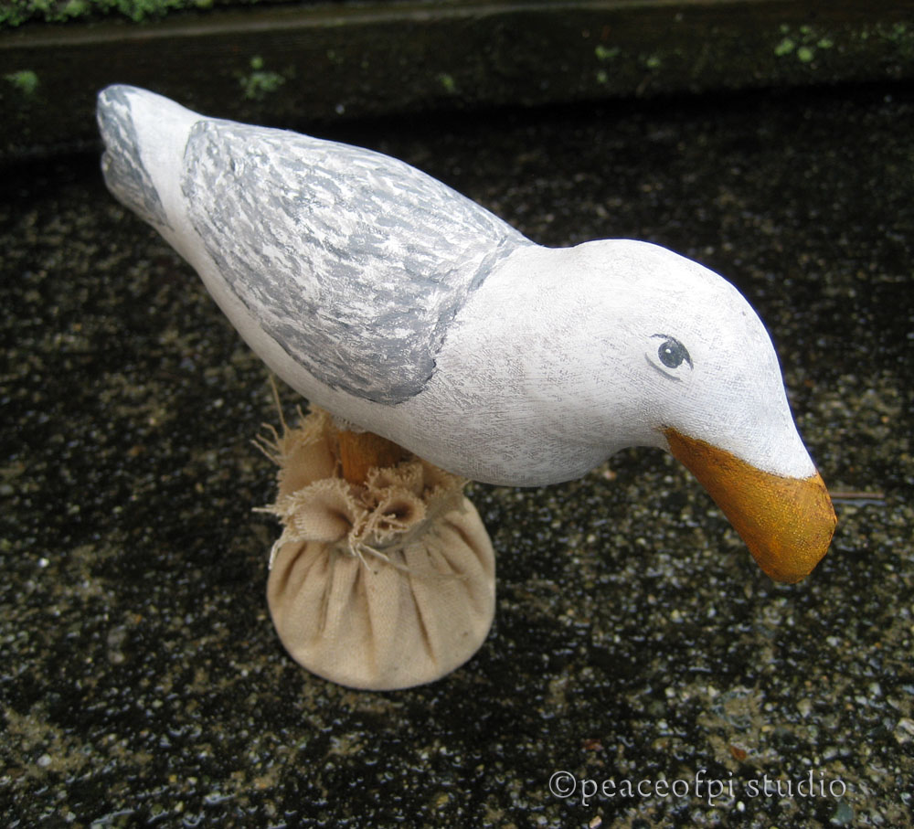 peaceofpi studio: Seagull Bird Folk Art Softie