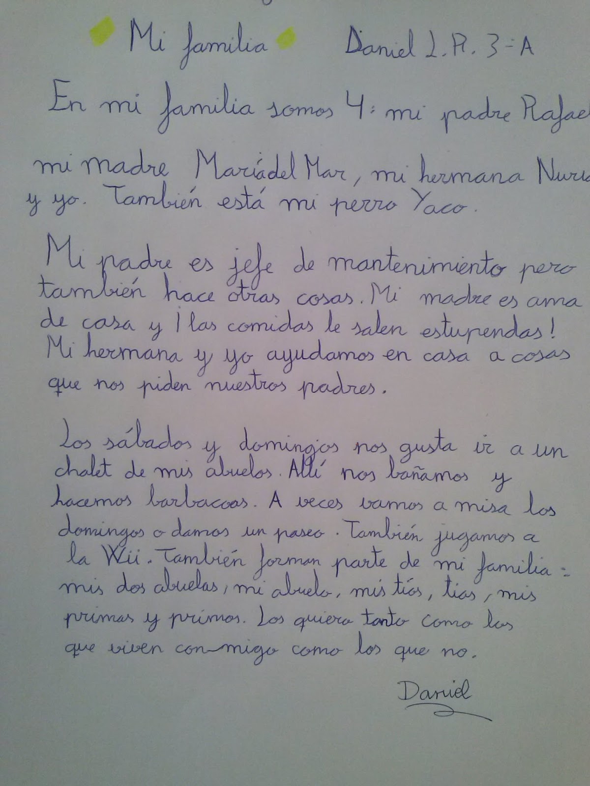 Aprendiendo: REDACCIÓN: "MI FAMILIA"