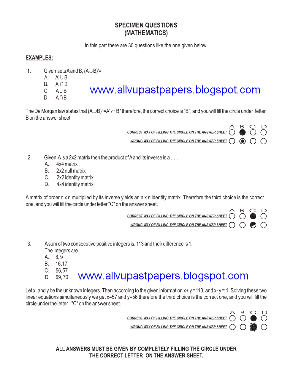 ALL UNIVERSITIES AND SERVICE COMMISSIONS PAST PAPERS IN PAKISTAN: ECAT ...