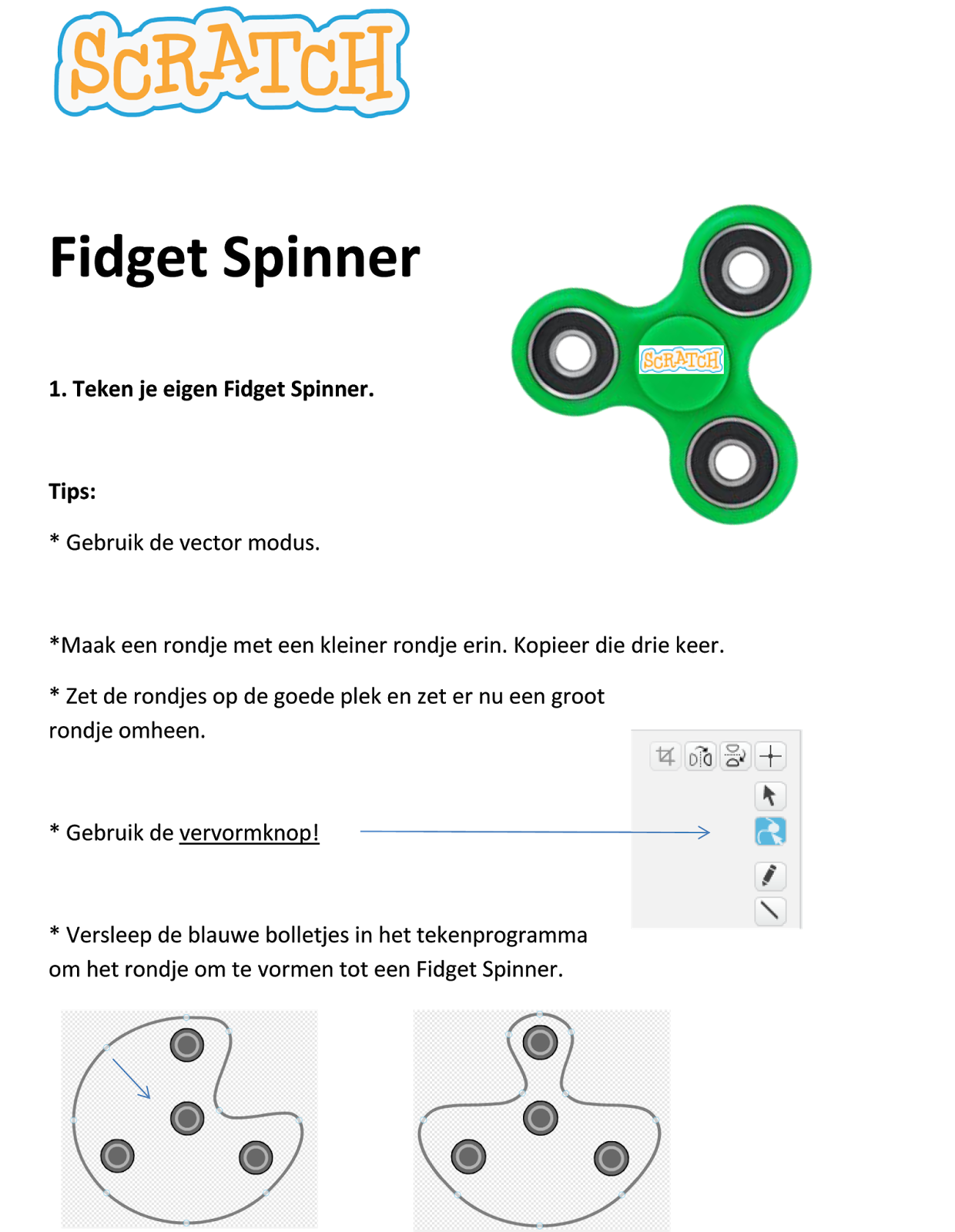 Programmeren met Scratch: Virtuele Fidget Spinner