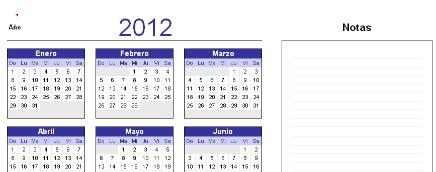 Calendario 2012 en español - Imagui