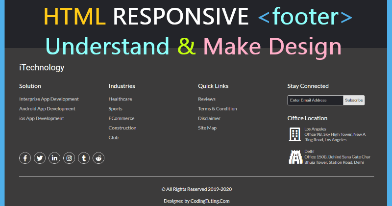 Understand HTML5 Footer Tag Cool Html Footer Template codingtuting