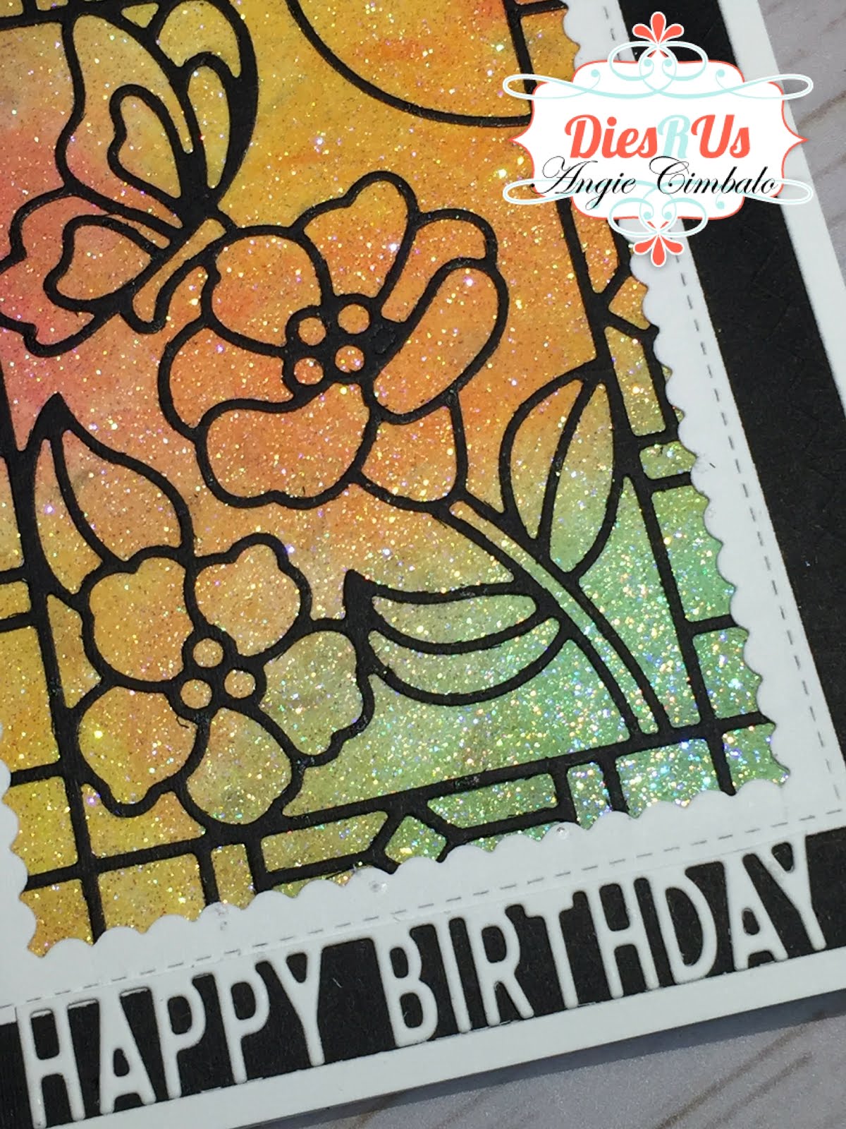 Dies R Us: Happy Birthday Stained Glass Card