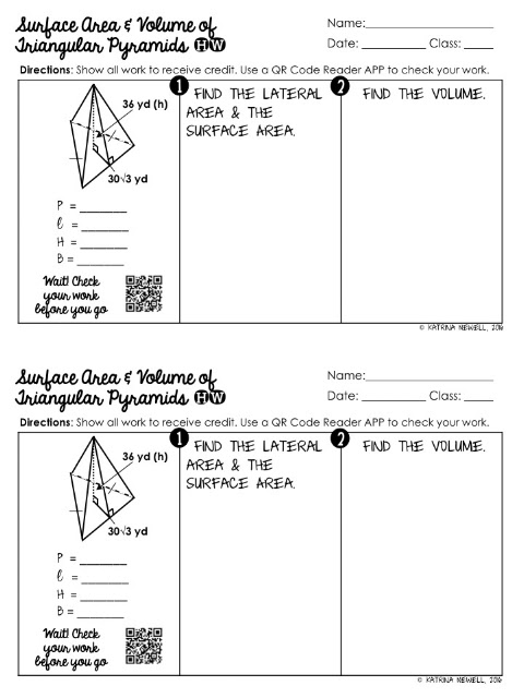 Surface Area and Volume of Pyramids Unit | Mrs. Newell's Math