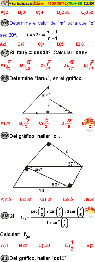 Seno , coseno , tangente , cotangente , secante y cosecante en un triangulo rectangulo ejemplos ...