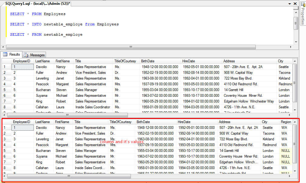 It Corner How To Create Table Based On Another Table Sql Server 2008