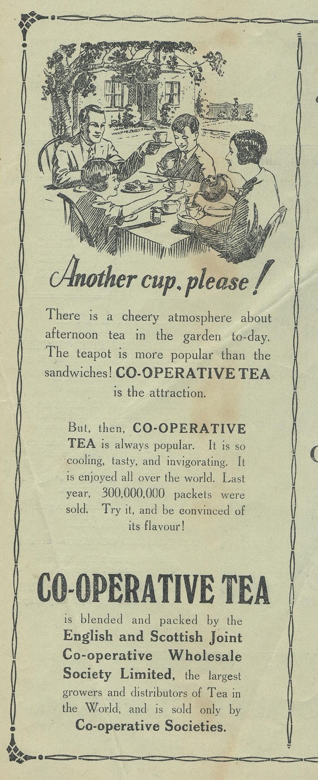 Hayes Peoples History: Co-operative Tea Advert 1928